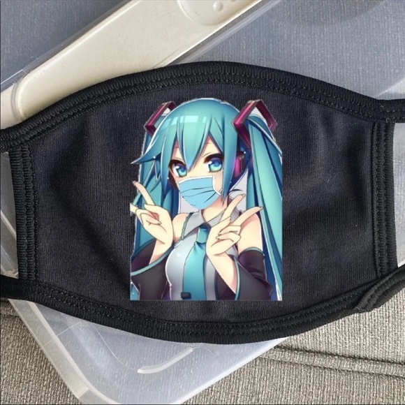 Hand Crafted | Accessories | Vocaloid Miku Hatsune Wearing Face Mask ...